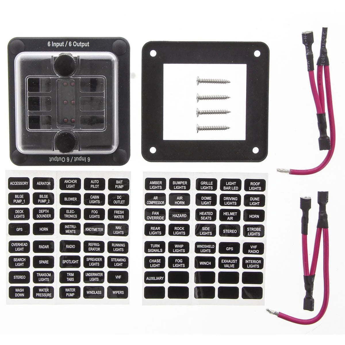6 Way Blade Fuse Block Panel Mount – JTS 12 Volt