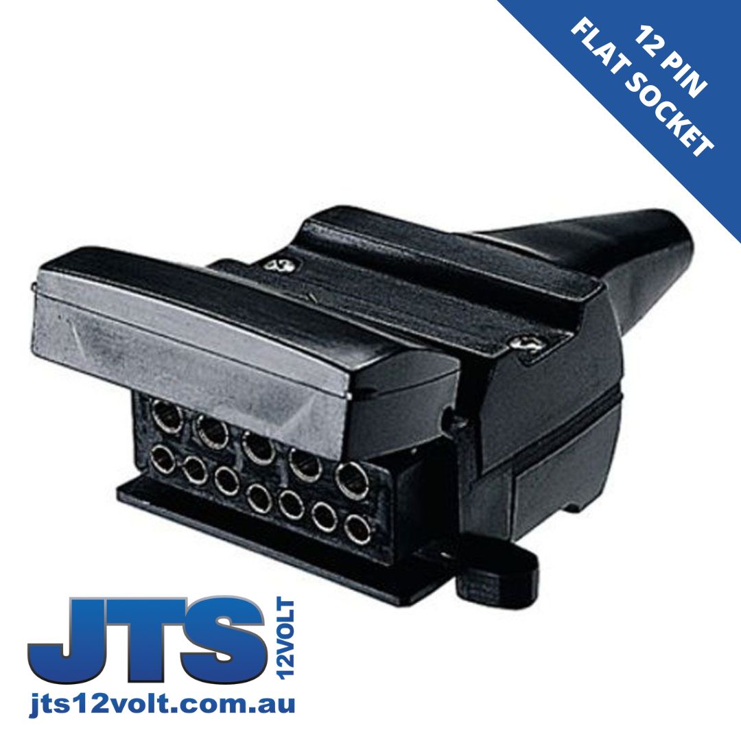 12 Pin Flat Plastic Trailer Socket – JTS 12 Volt